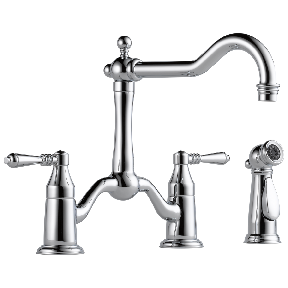 Brizo Tresa: Two Handle Bridge Kitchen Faucet with Spray — ShopGPS
